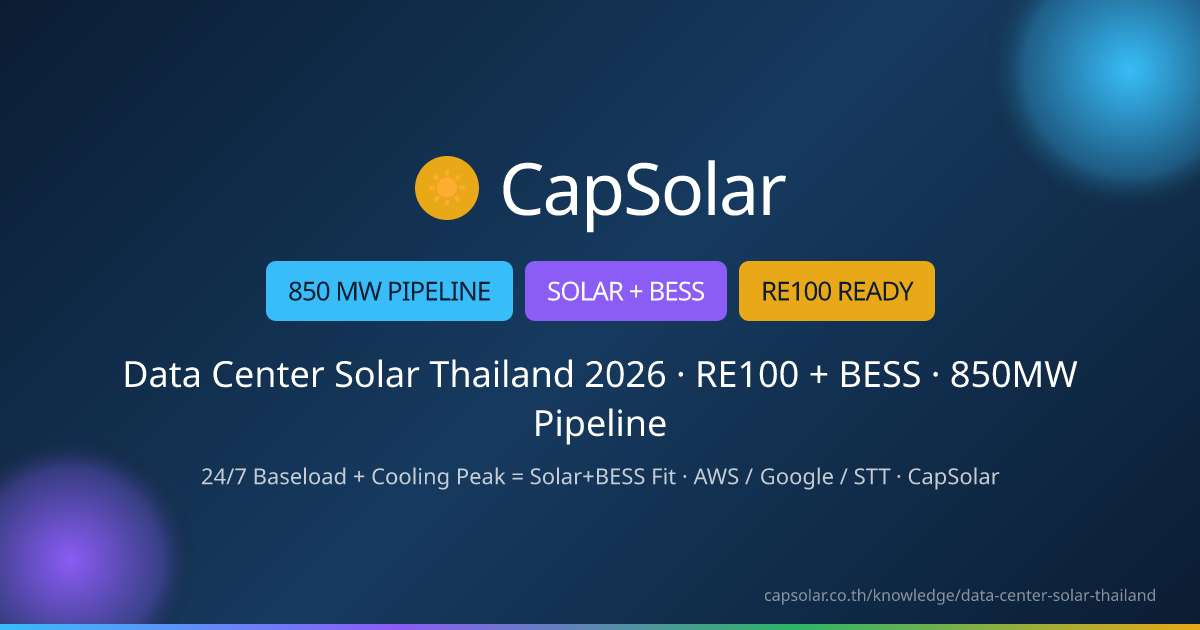 Data Center Solar Thailand 2026 — RE100 + BESS